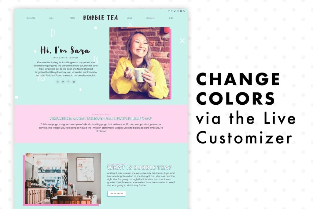 Bubble Tea WordPress Theme Blog - webdevsupply