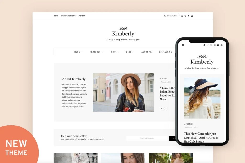 Kimberly – Blog & Shop Theme - webdevsupply
