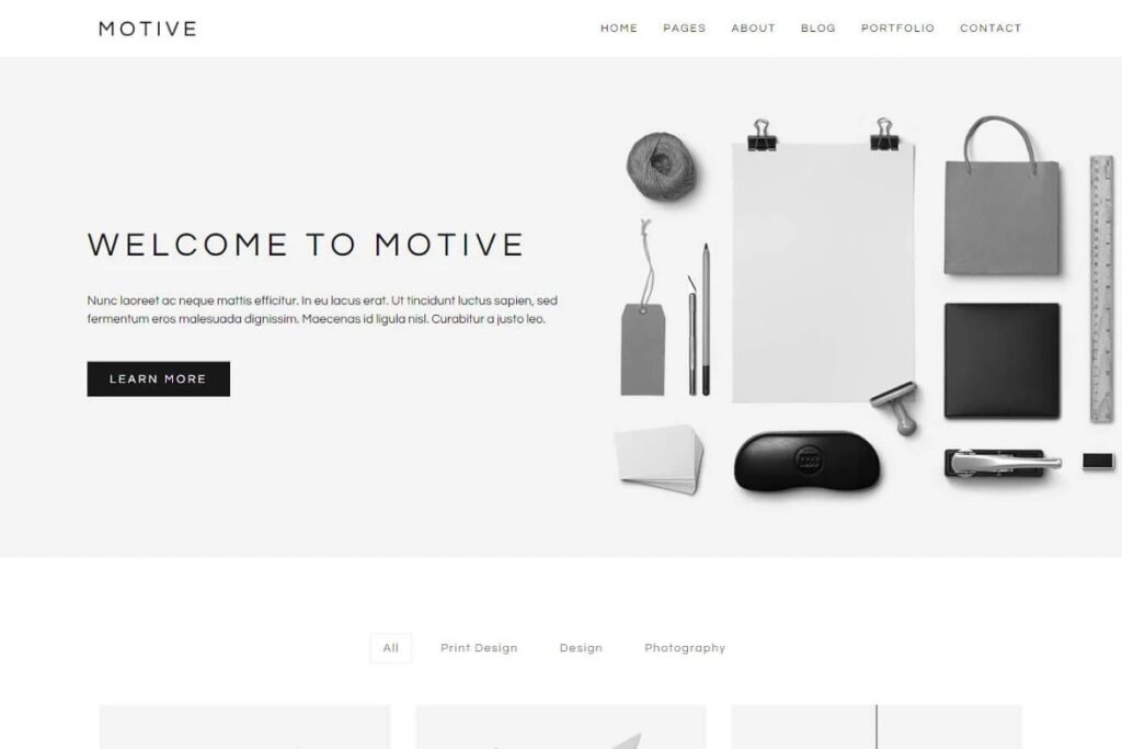 Motive – Minimal Portfolio Template - webdevsupply