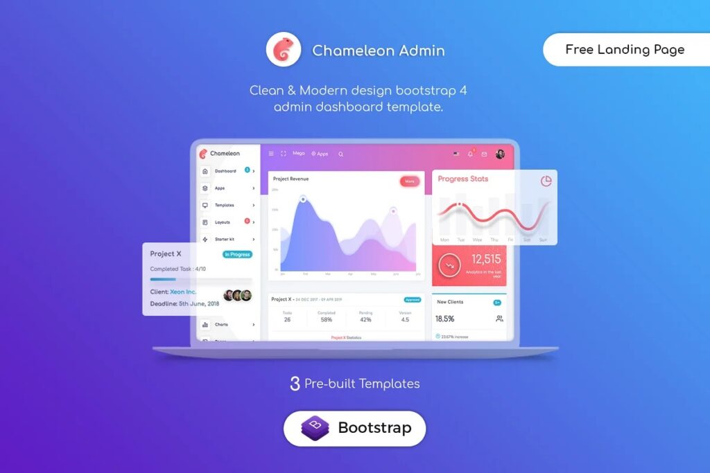 Chameleon Bootstrap 4 Admin Template - webdevsupply