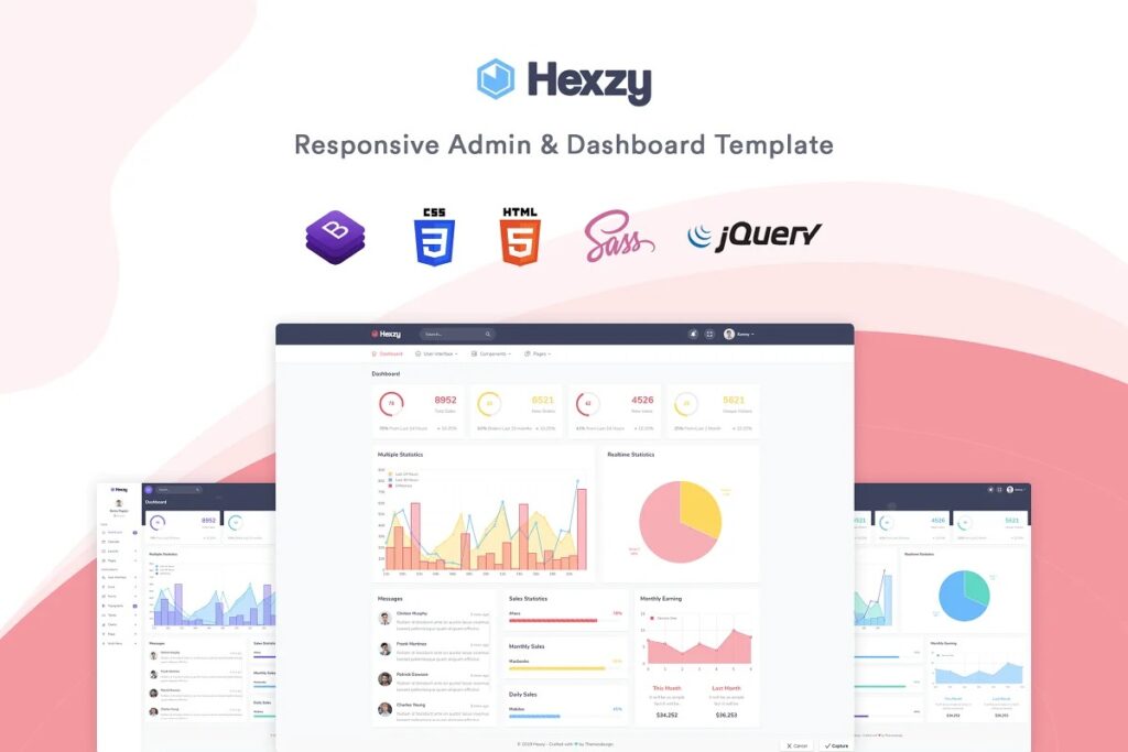 Hexzy – Admin & Dashboard Template - webdevsupply