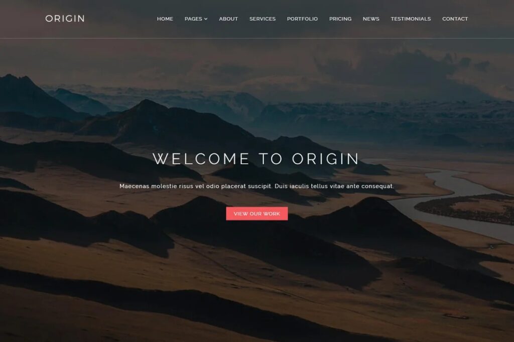 Origin – One Page Portfolio Template - webdevsupply