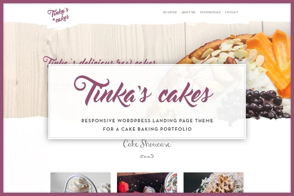 Tinka – Cake Baking Portfolio Theme - webdevsupply
